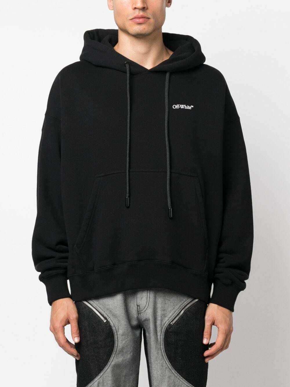 OFF-WHITE - Logo Cotton Hoodie Off-White
