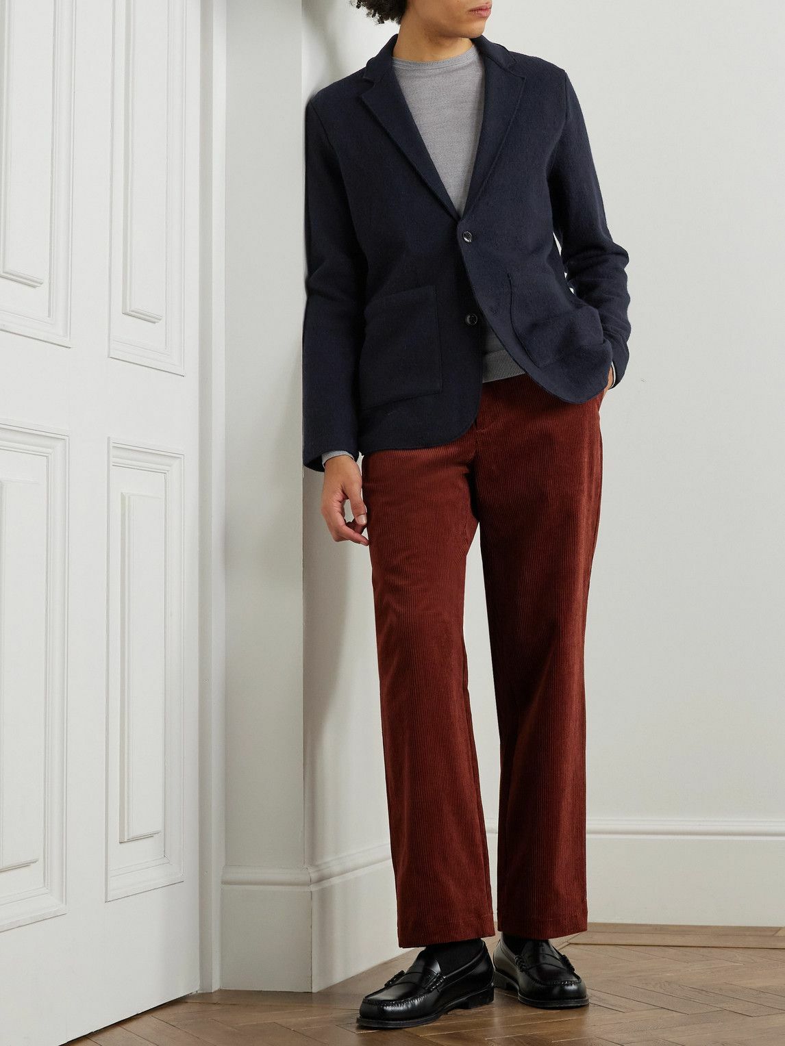 NN07 - 6398 Unstructured Boiled Merino Wool Blazer - Blue NN07