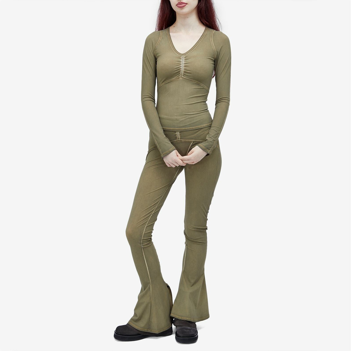 KNWLS Women's Ghost Top in Olive KNWLS