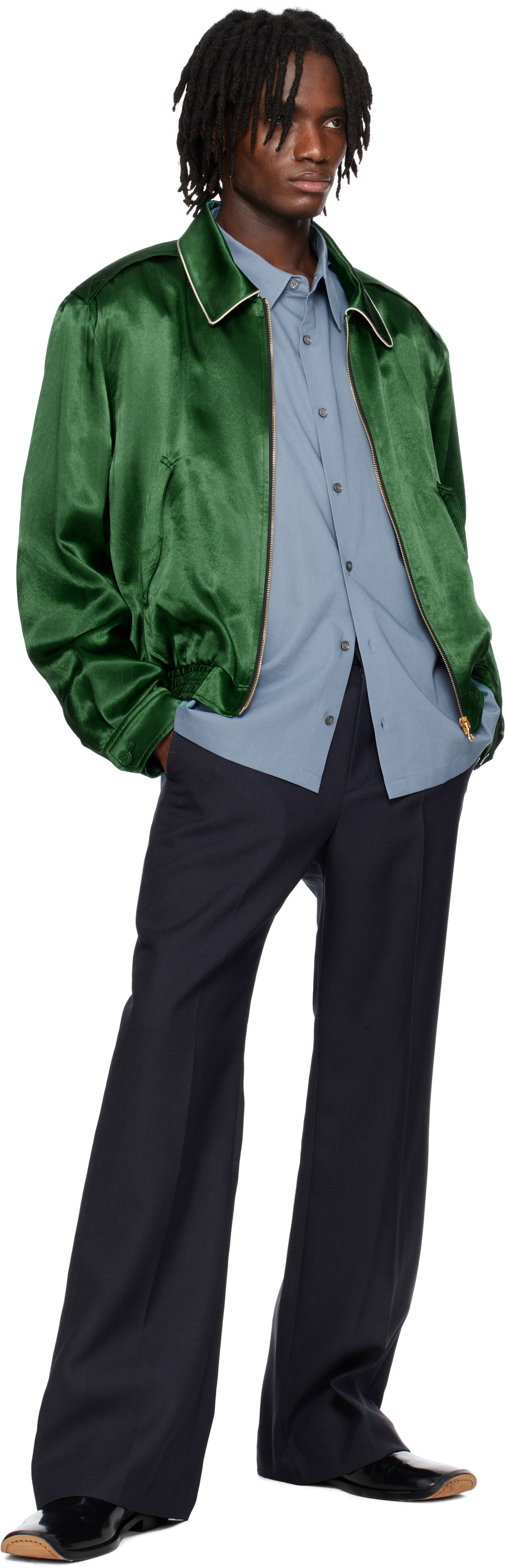 RECTO Green 80s Fluid Ben Jacket Recto