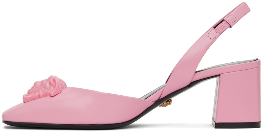 Versace Pink Medusa Slingback Heel Versace