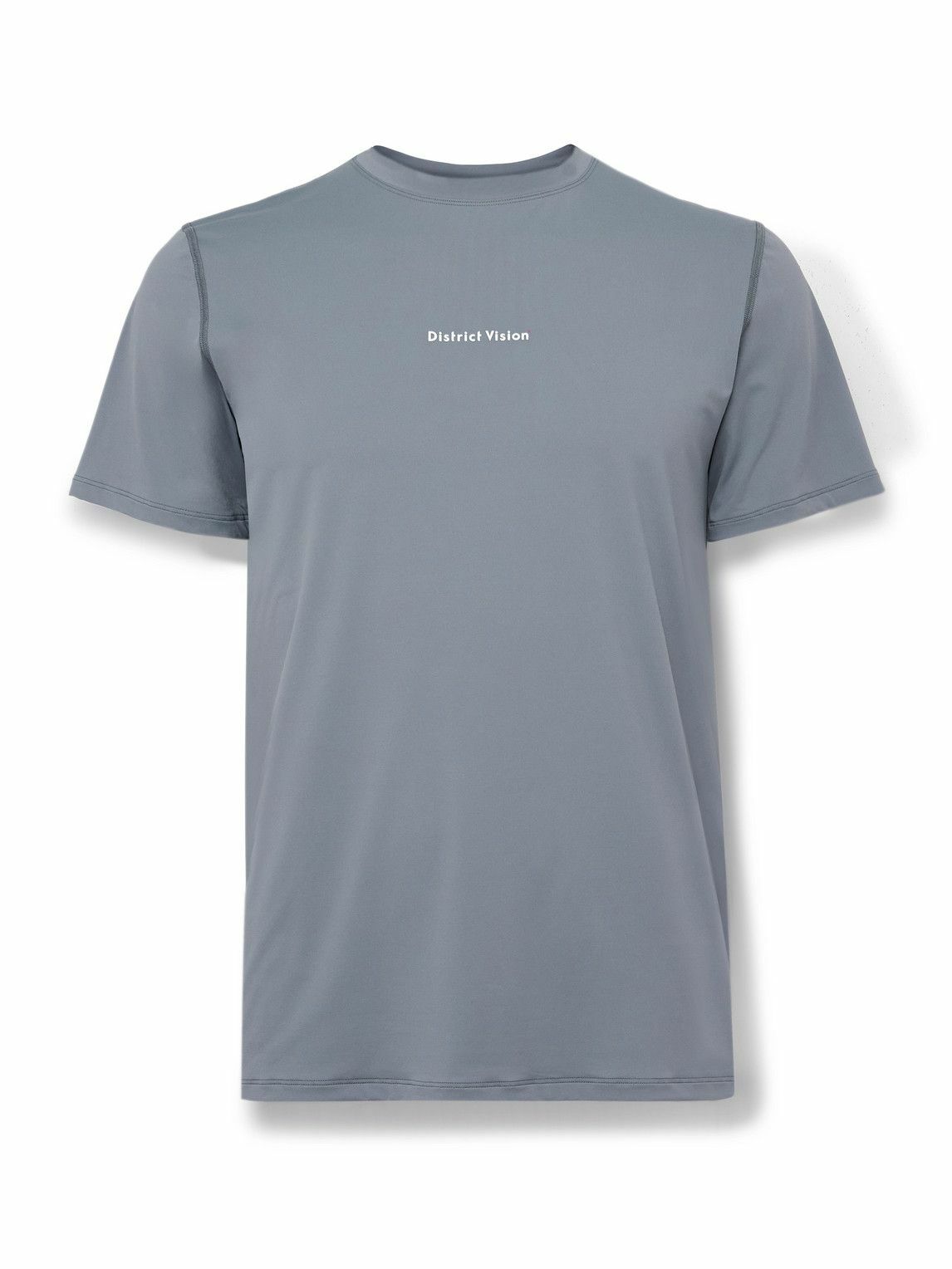 DISTRICT VISION - Logo-Print Perforated Aloe Stretch-Jersey T-Shirt ...