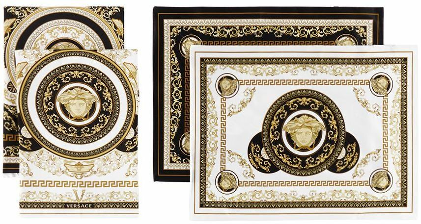 Versace Black & White Medusa Gala Napkin & Placemat Set, 4 pcs Versace