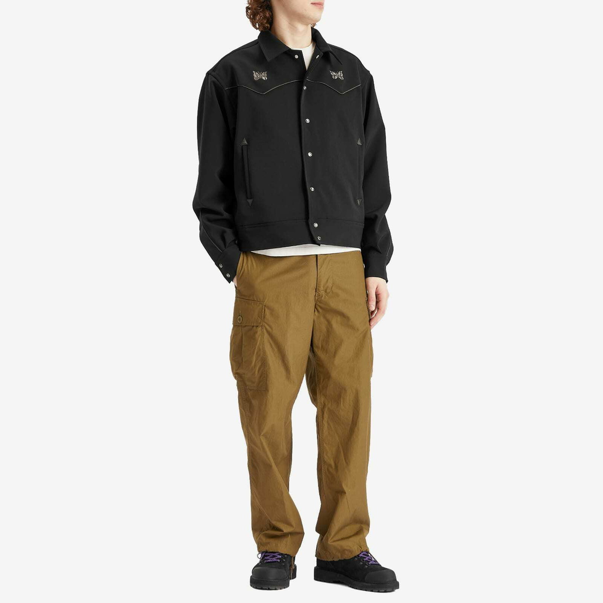 Needles Men's Piping Cowboy Jacket in Black Needles