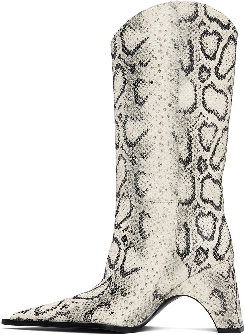 Coperni White Snake Bridge Cowboy Boots Coperni