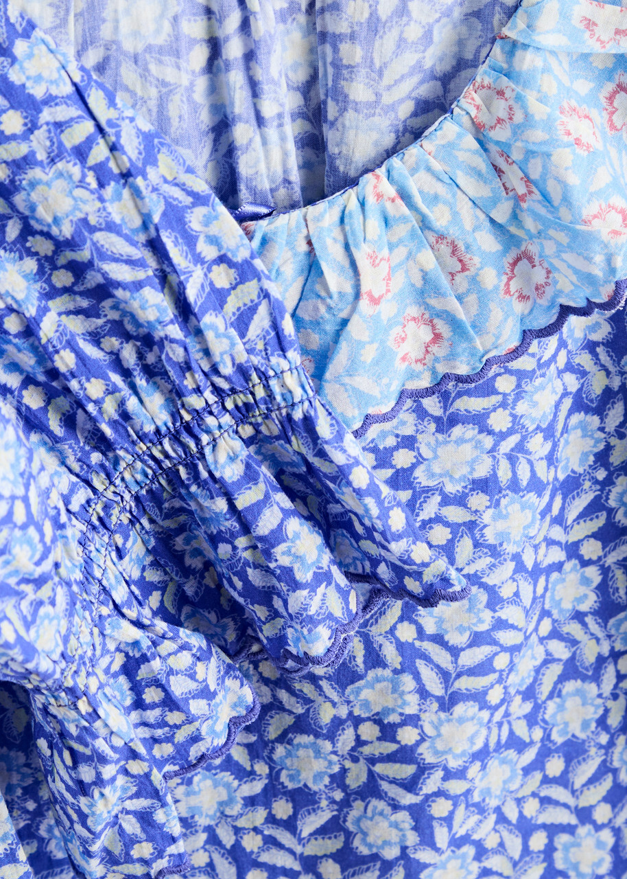 Rixo Bobbie Floral-print Cotton Pyjama set Blue Rixo