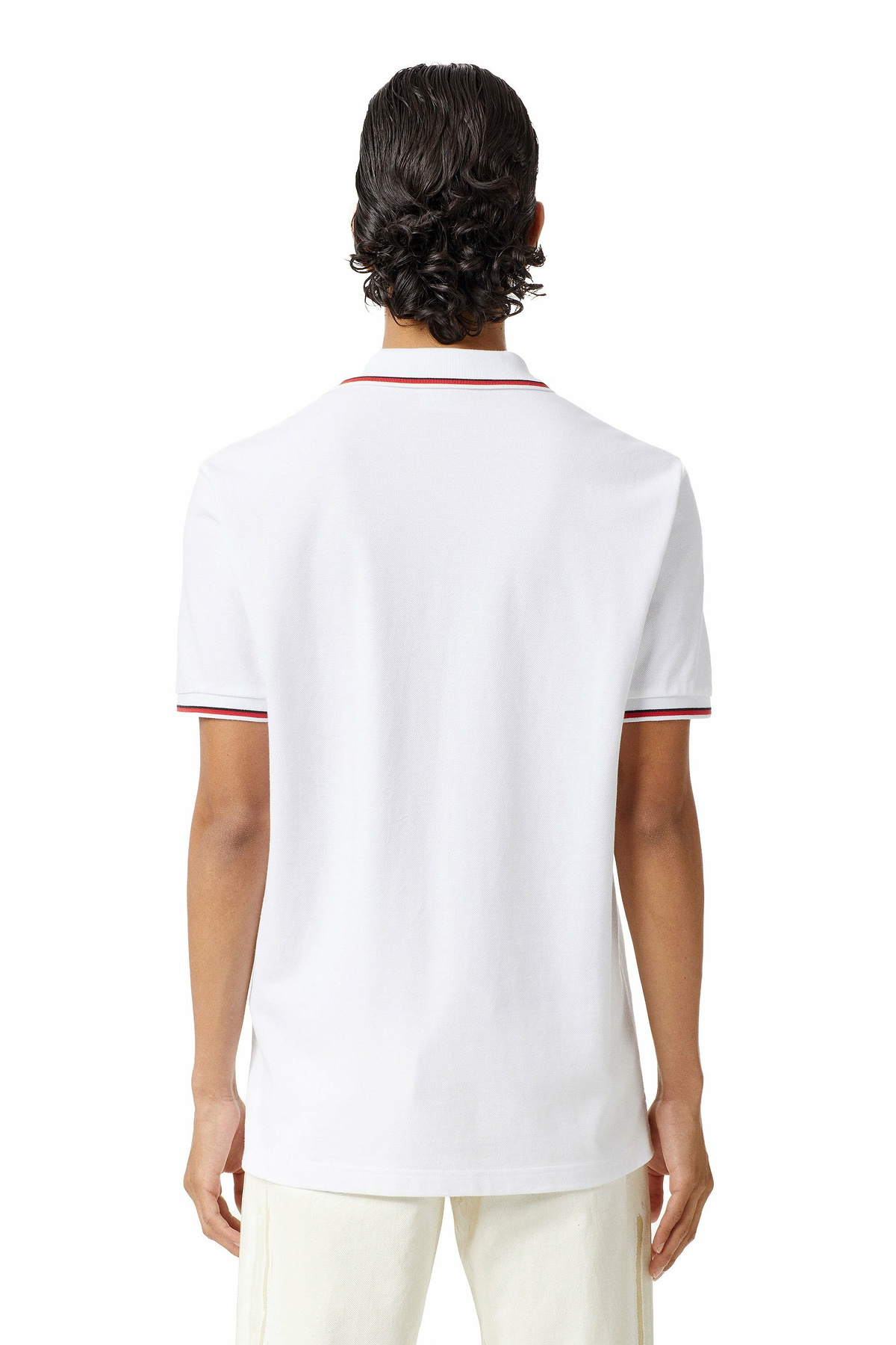 Diesel Polo shirt with D logo - Polos Mens in White Diesel