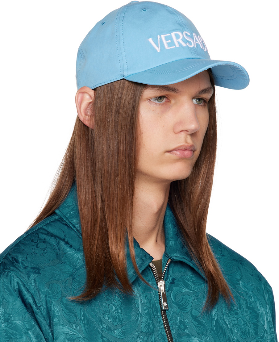 Versace Blue Embroidered Cap Versace