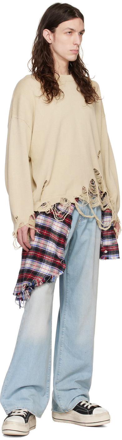 R13 Khaki Destroyed Sweater R13