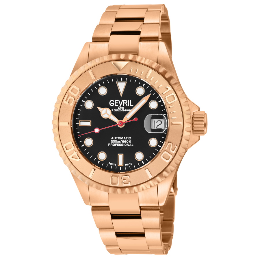 Gevril Wall Street Automatic Black Dial Mens Watch 4757B Gevril