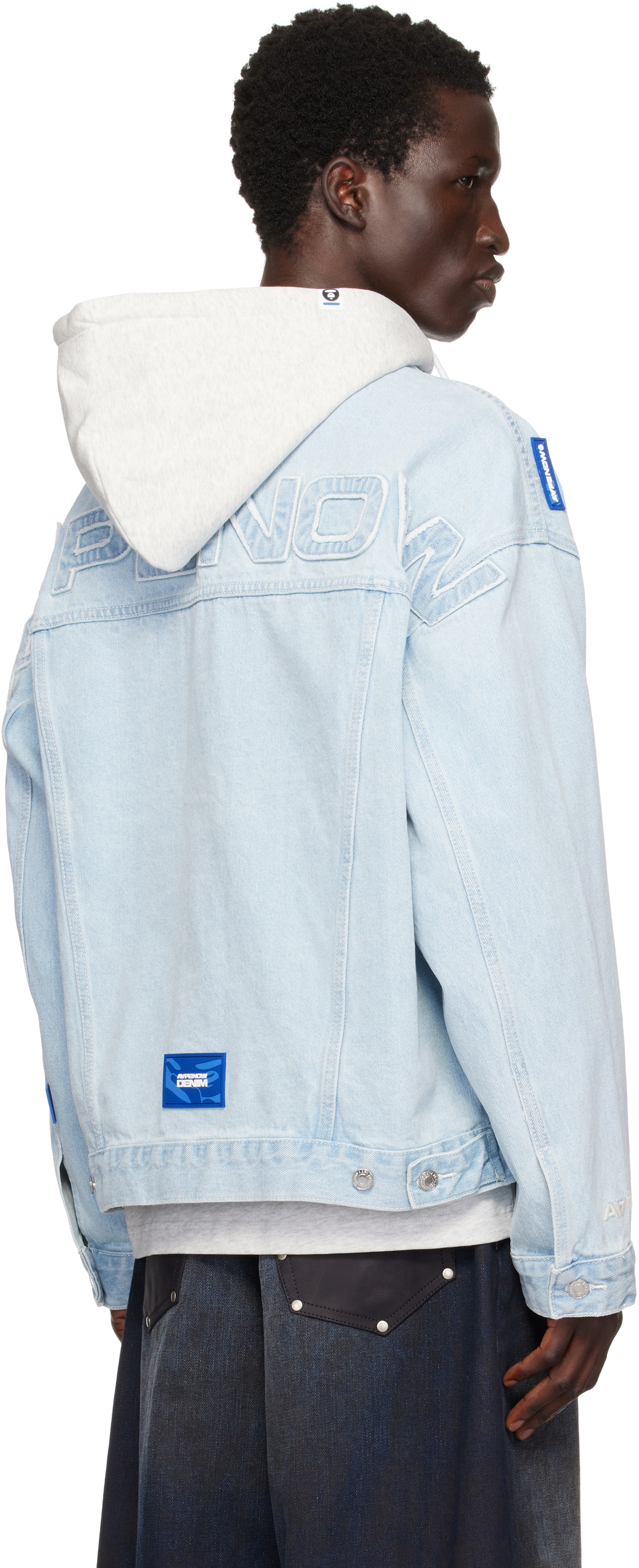AAPE by A Bathing Ape Blue 'AAPE Now' Lightweight Denim Jacket AAPE by ...