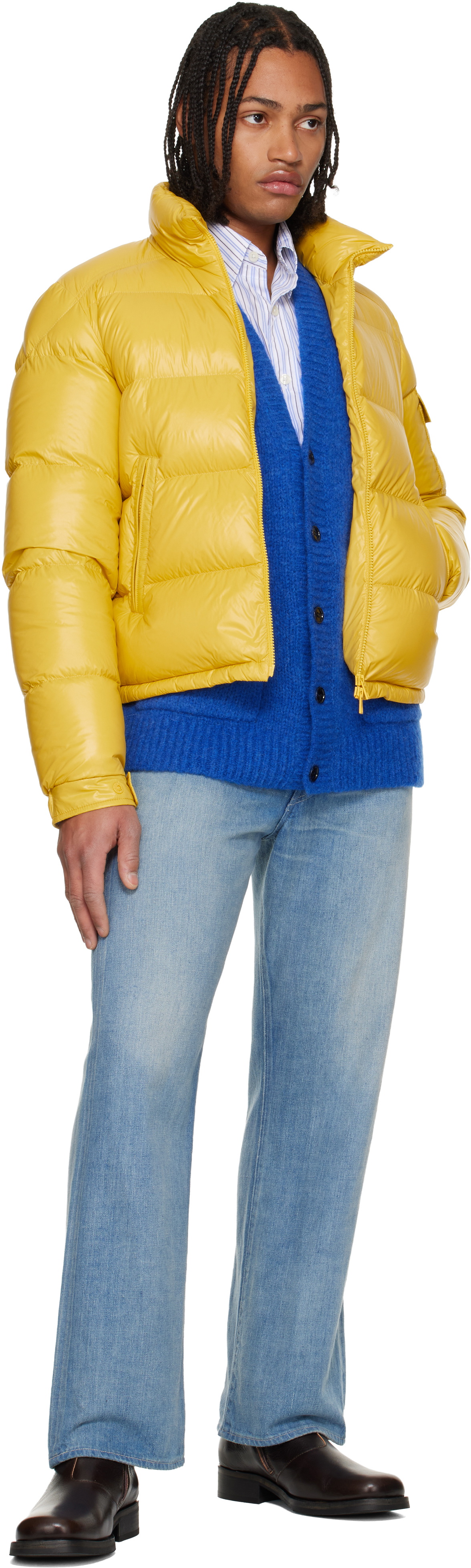 Moncler Yellow Levitha Short Down Jacket Moncler