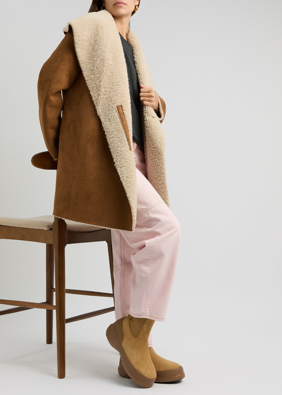 Moon Boot Luna Suede Chelsea Boots Beige Moon Boot