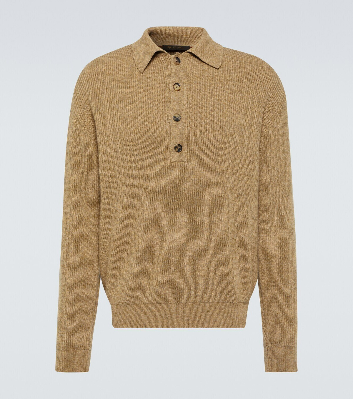 Loro Piana Ribbed-knit cashmere polo sweater Loro Piana