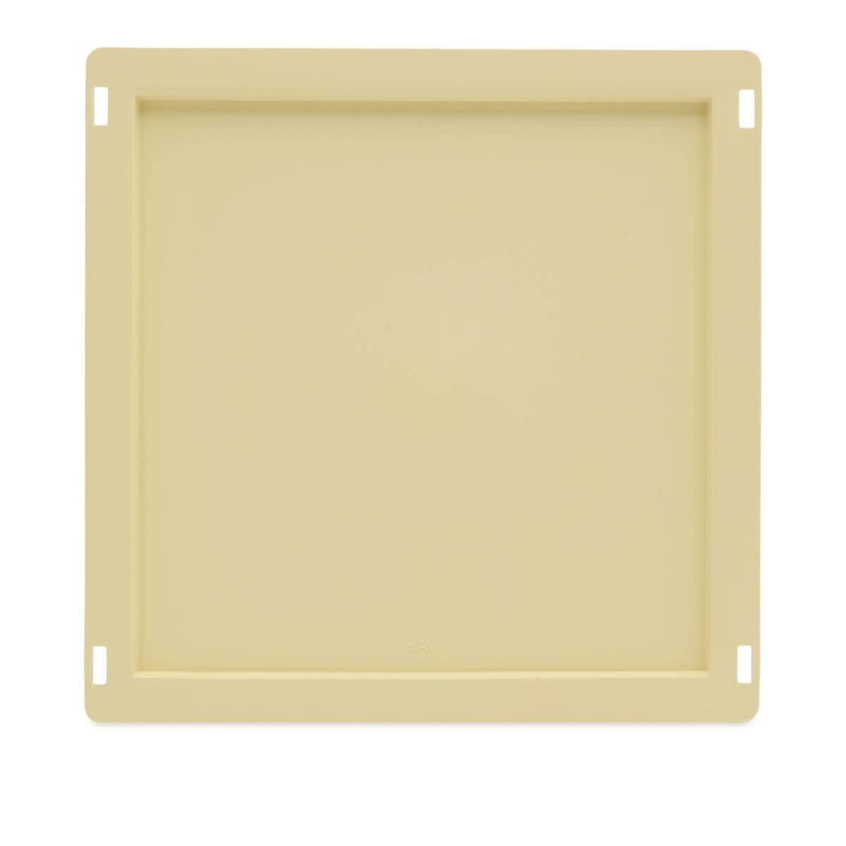 HAY Medium Square/Cube Recycled Colour Crate Lid in Light Yellow HAY