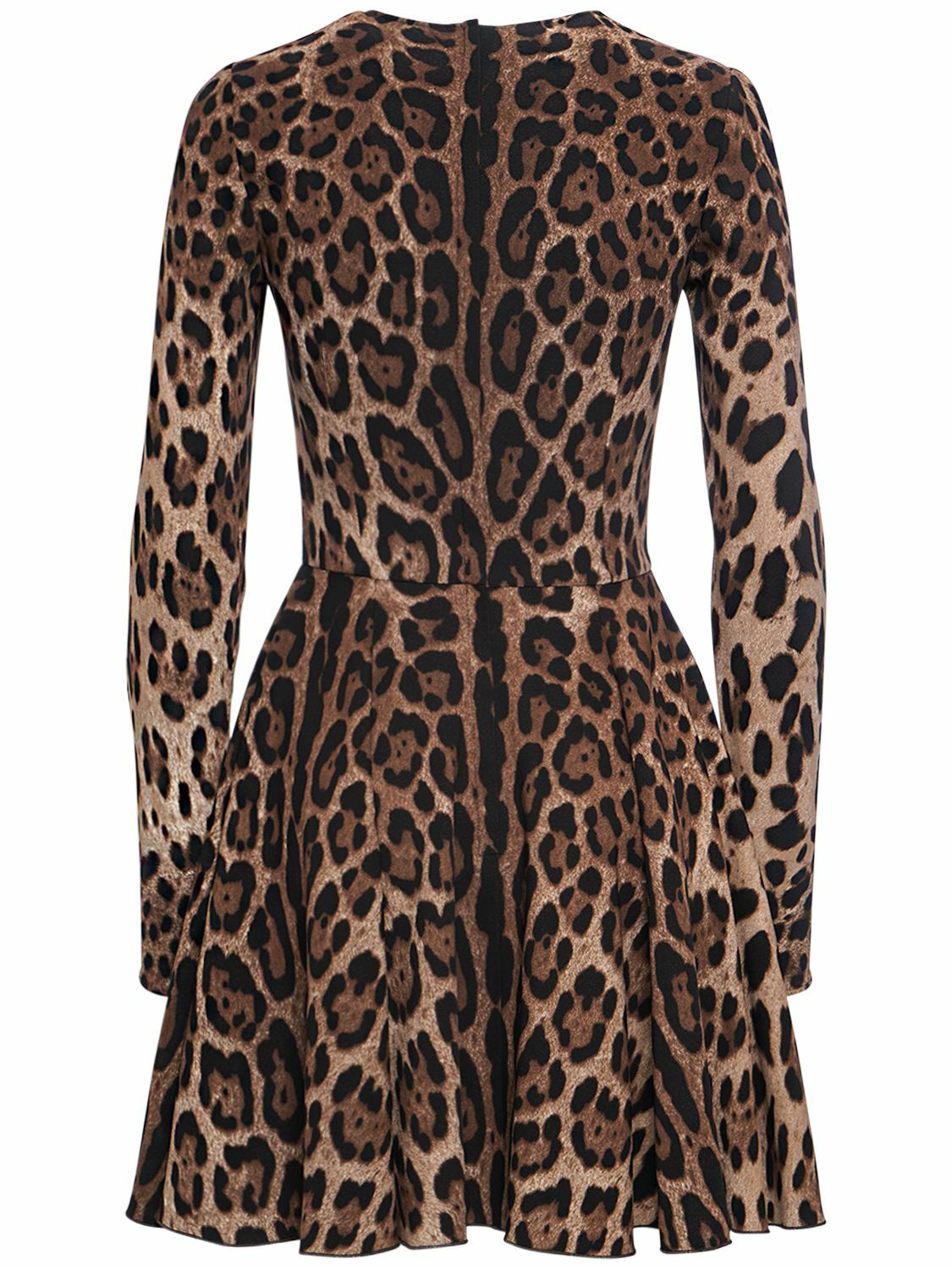 Dolce And Gabbana Leopard Print Cady Mini Dress Dolce And Gabbana
