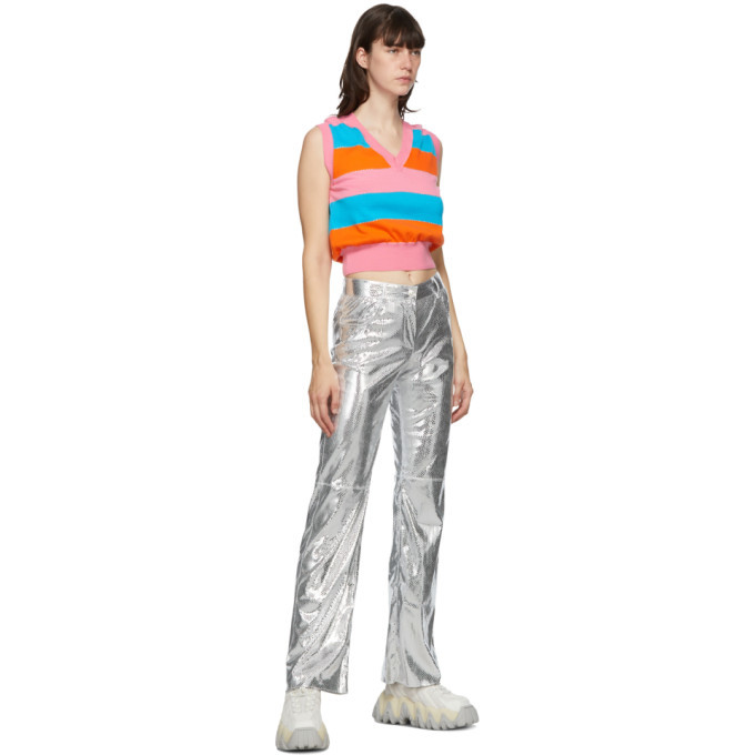MSGM Silver Python Trousers MSGM