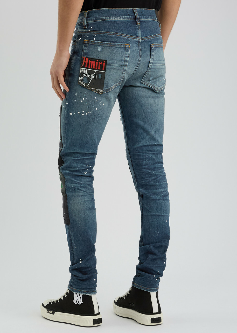 Amiri Lounge Patch-appliqué Skinny Jeans Indigo Amiri