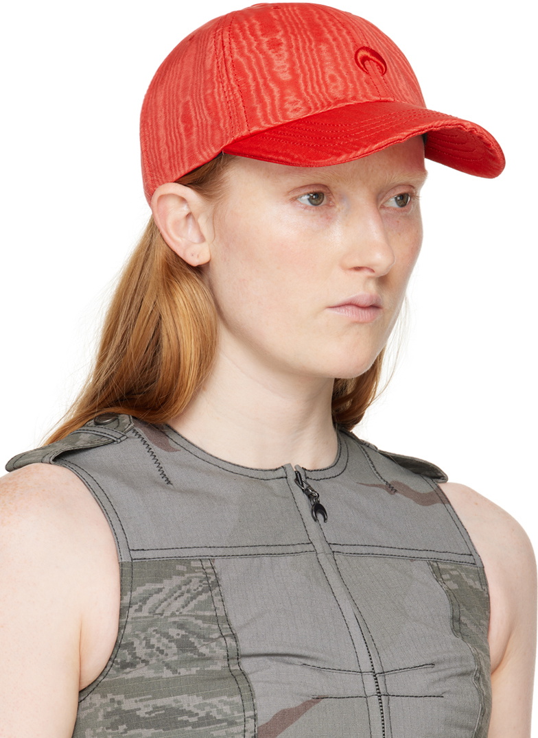 Marine Serre Red Regenerated Moire Baseball Cap Marine Serre
