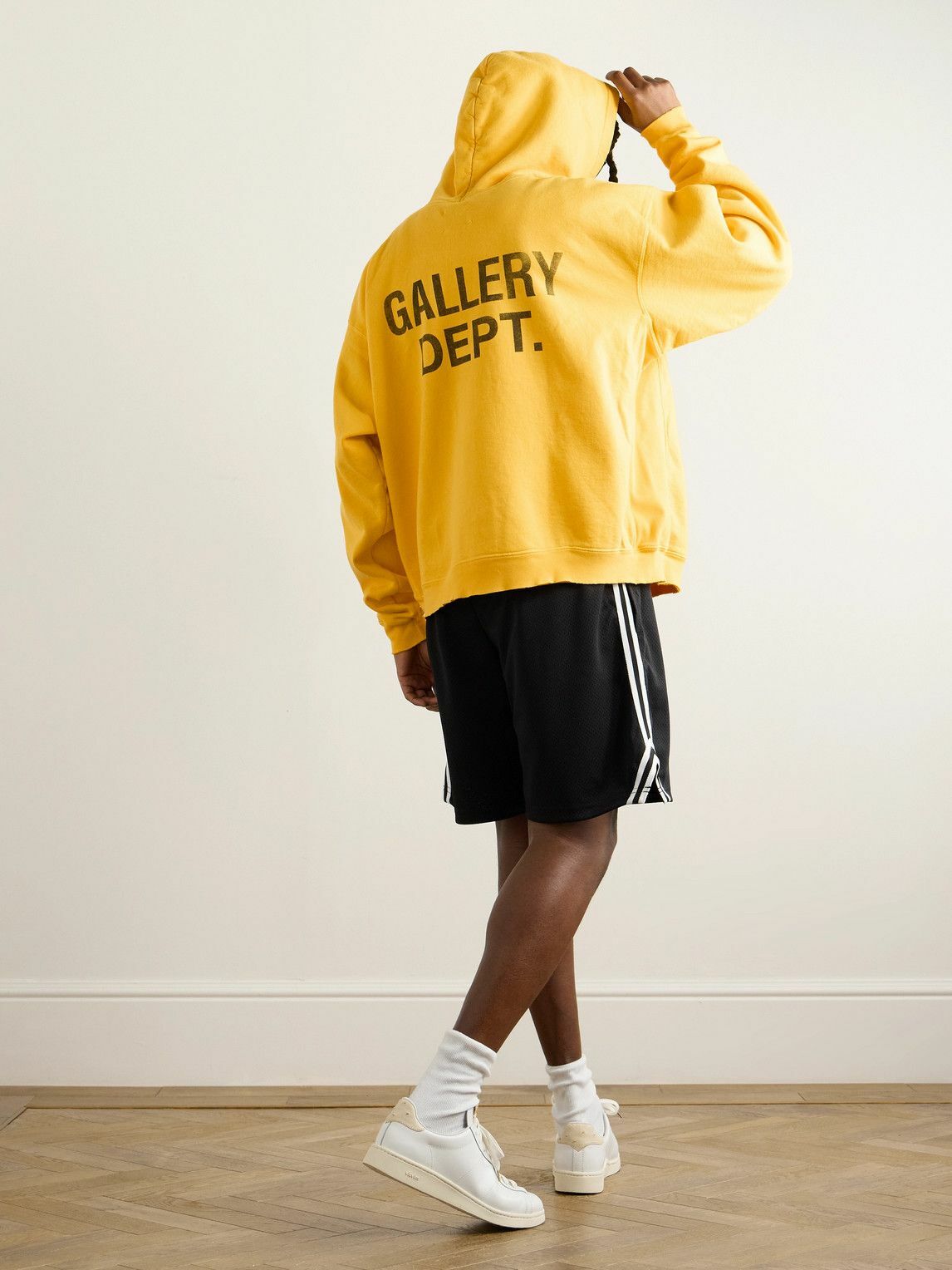 Gallery Dept. - 90's Oversized Logo-Print Cotton-Jersey Hoodie - Yellow ...