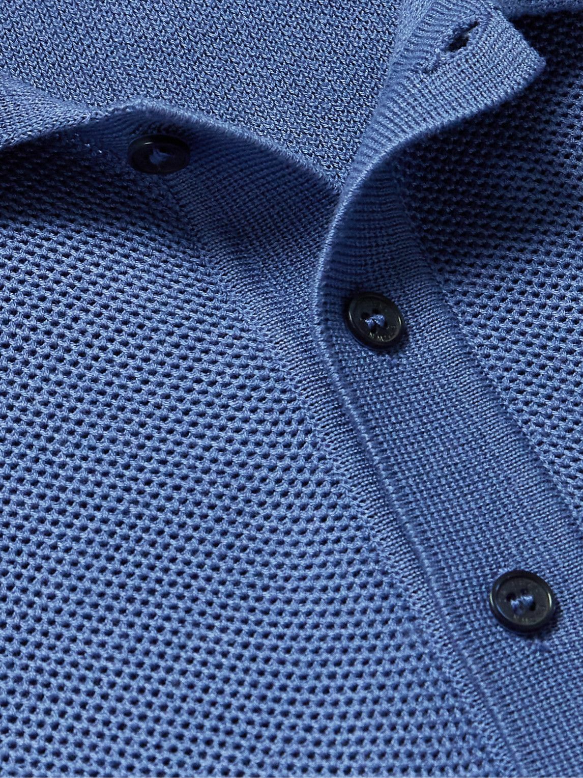 Orlebar Brown - Maranon Perforated Cotton Polo Shirt - Blue Orlebar Brown
