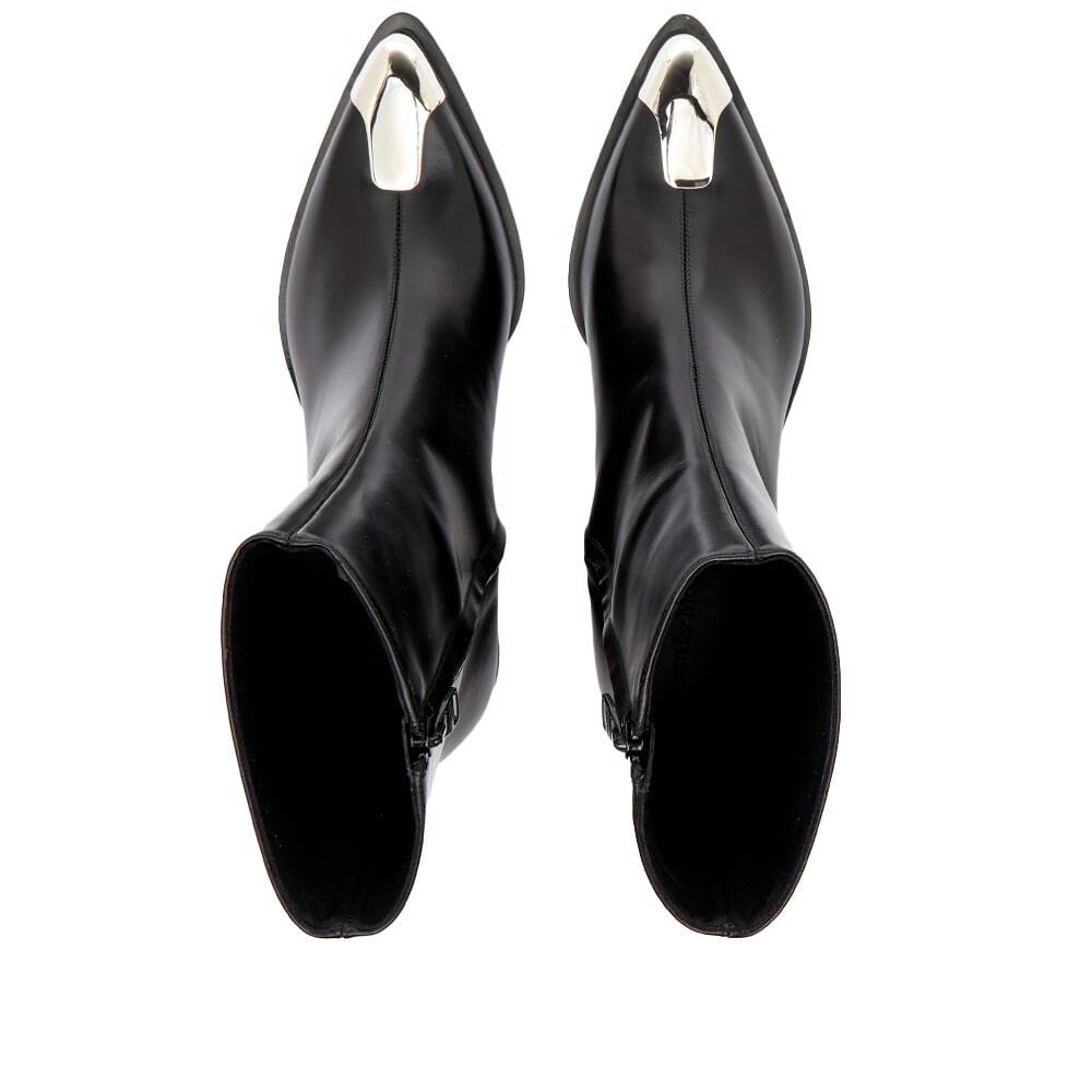 Alexander McQueen Women's Metal Toe Cap Ankle Boot in Black/Silver ...