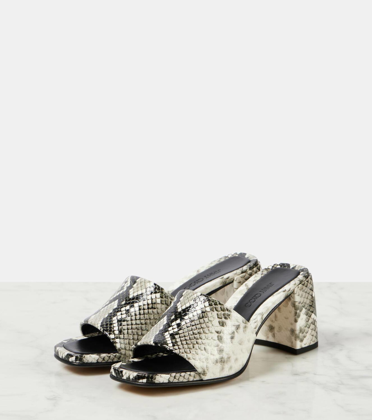 Jimmy Choo Lena 70 snake-effect leather mules Jimmy Choo