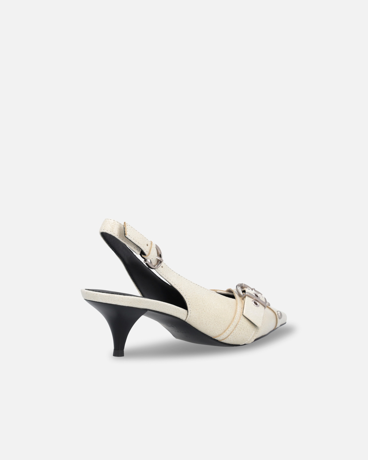Pinko Heeled Leather Slingbacks With Buckle Egg Pinko