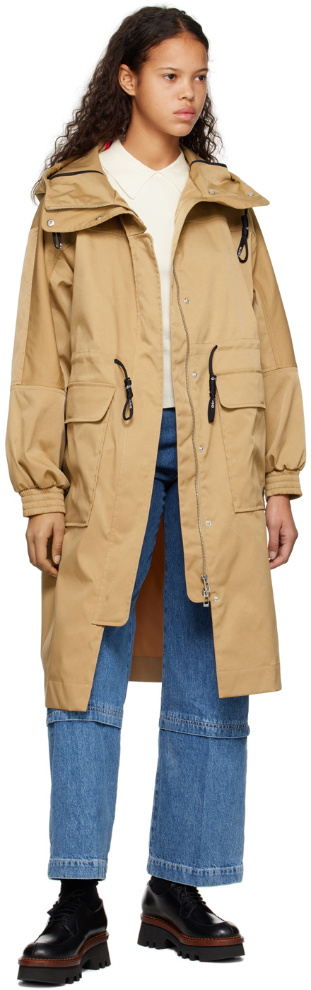 Hugo Tan Drawstring Coat Hugo Boss