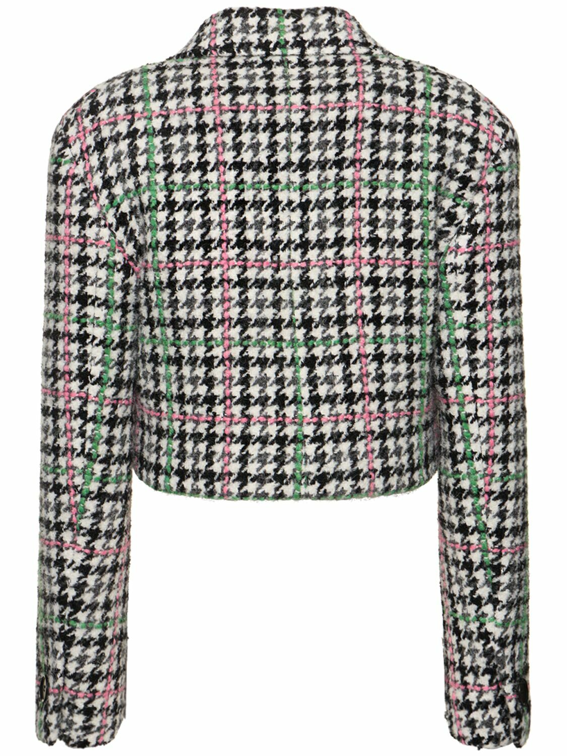 MSGM - Plaid Wool Blend Crop Jacket MSGM