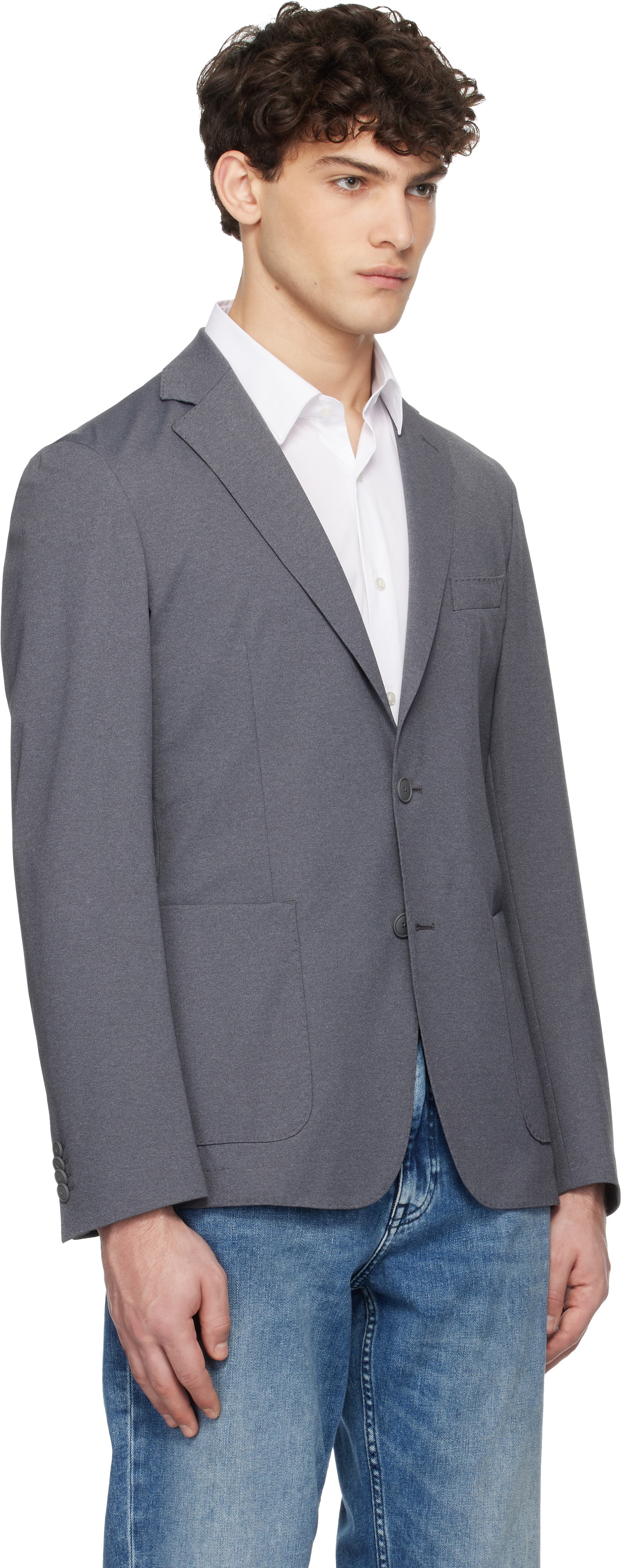 BOSS Gray Slim Fit Blazer BOSS