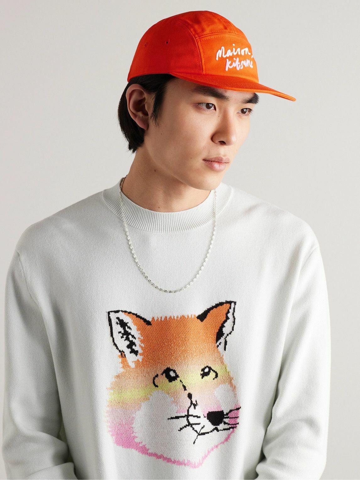 Maison Kitsuné - Logo-Embroidered Cotton-Twill Baseball Cap Maison Kitsune