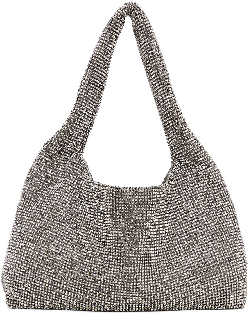KARA SSENSE Exclusive White Mini Crystal Mesh Bag Kara