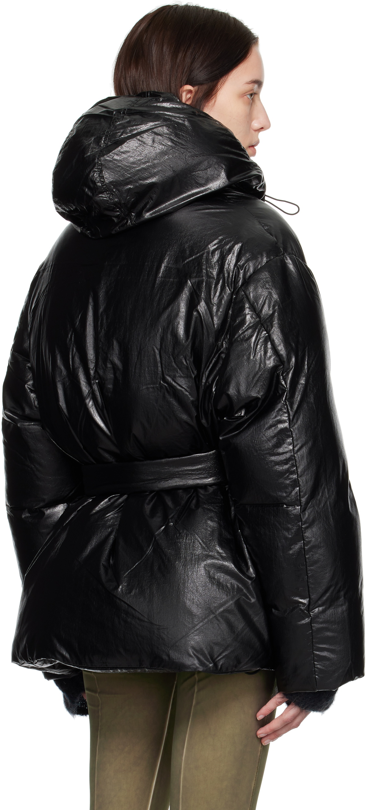 Acne Studios Black Hooded Puffer Down Jacket Acne Studios