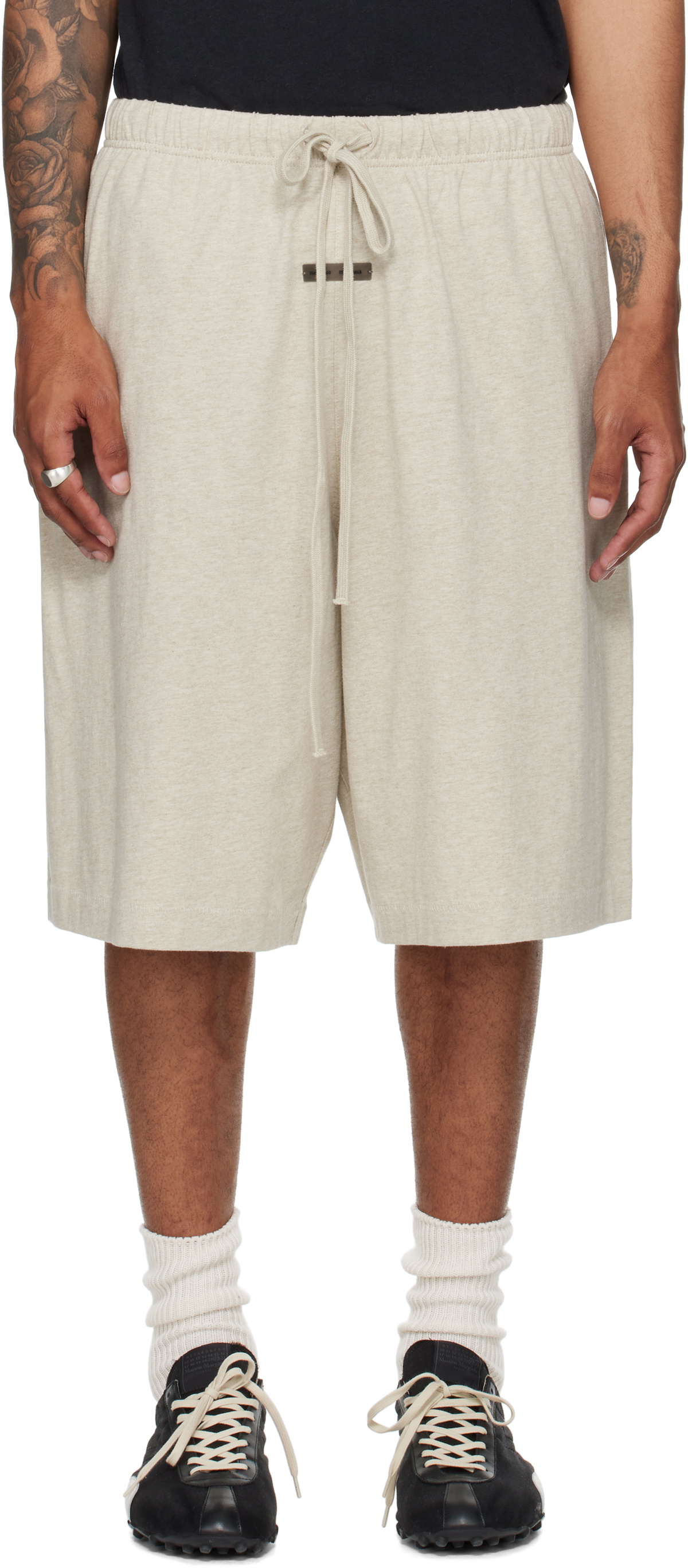 Fear of God ESSENTIALS Beige Basketball Jersey Shorts Fear Of God ...