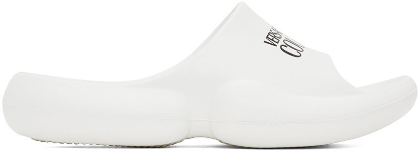 Versace Jeans Couture White Tago Slides Versace