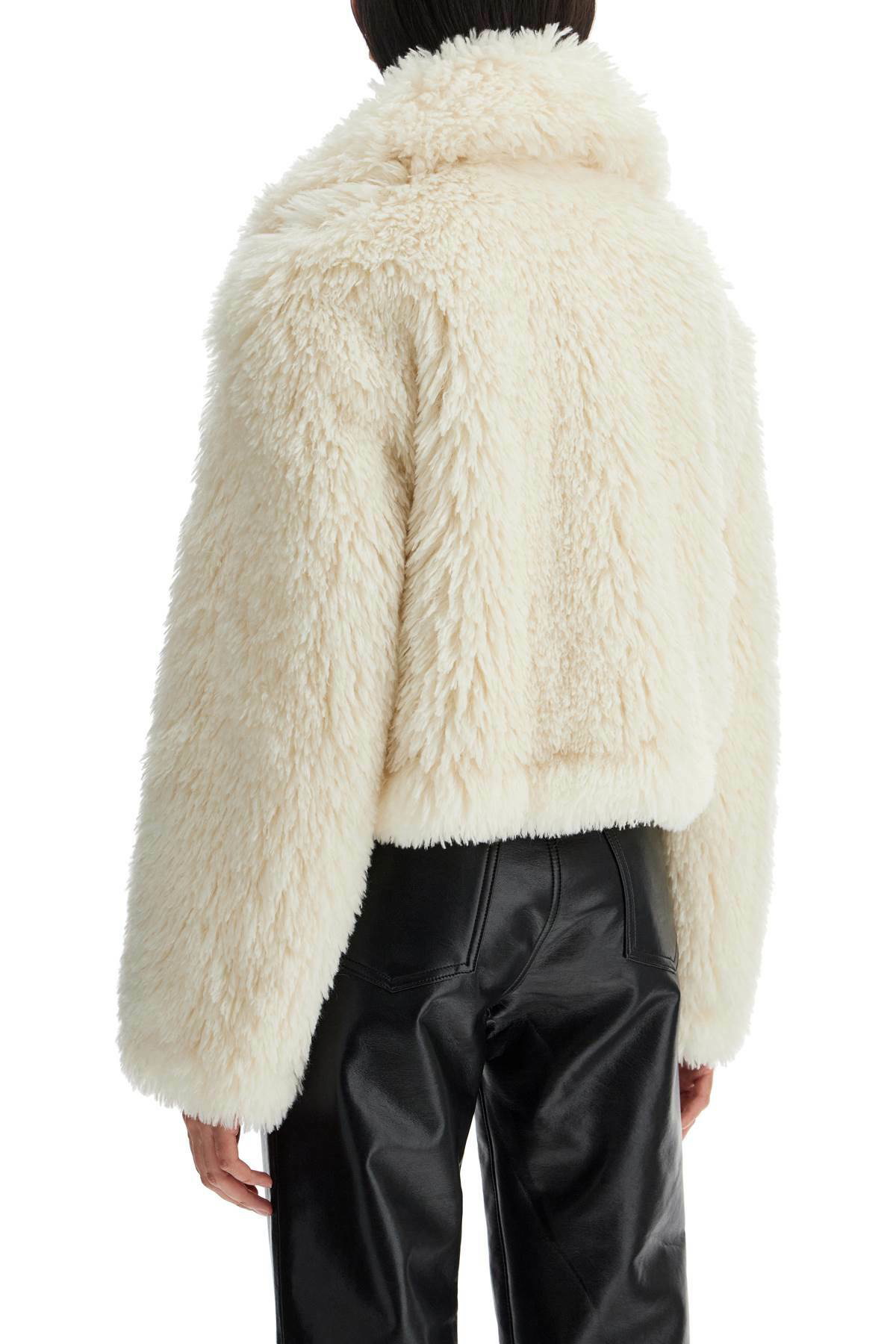 STAND STUDIO samara faux fur jacket White Stand Studio