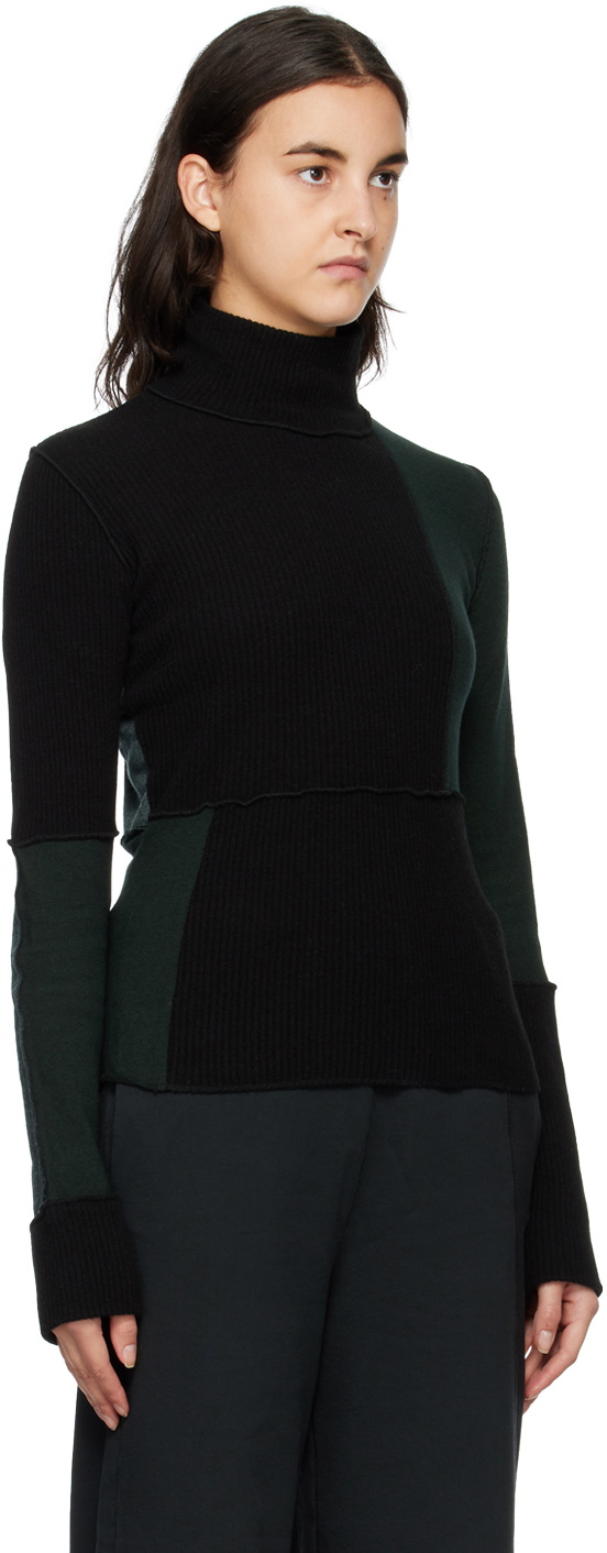 MM6 Maison Margiela Green Paneled Sweater MM6 Maison Margiela