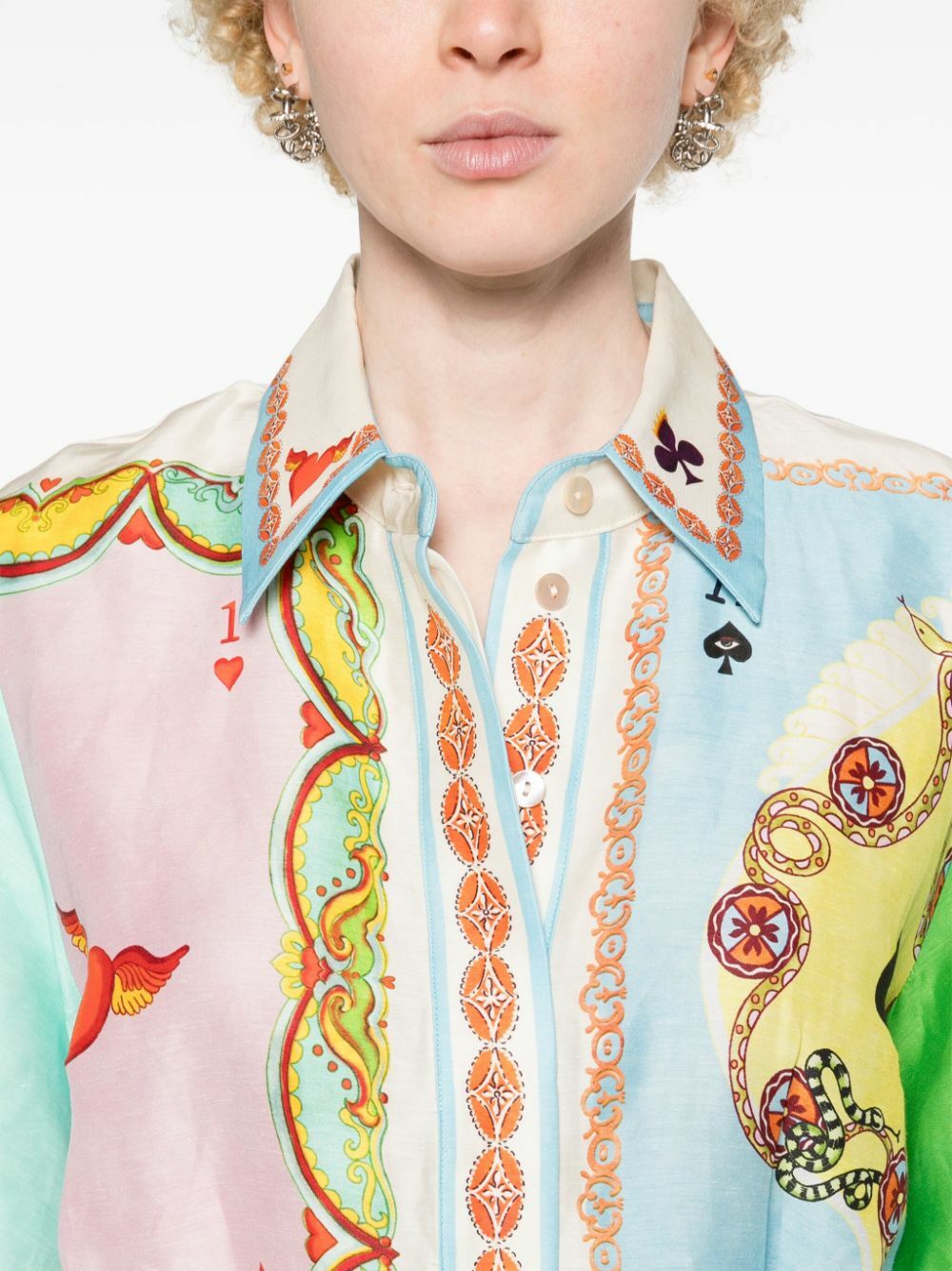 ALEMAIS Blue Rummy Mini Shirt Dress ALÉMAIS