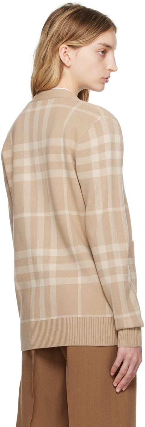 Burberry Beige Check Cardigan Burberry