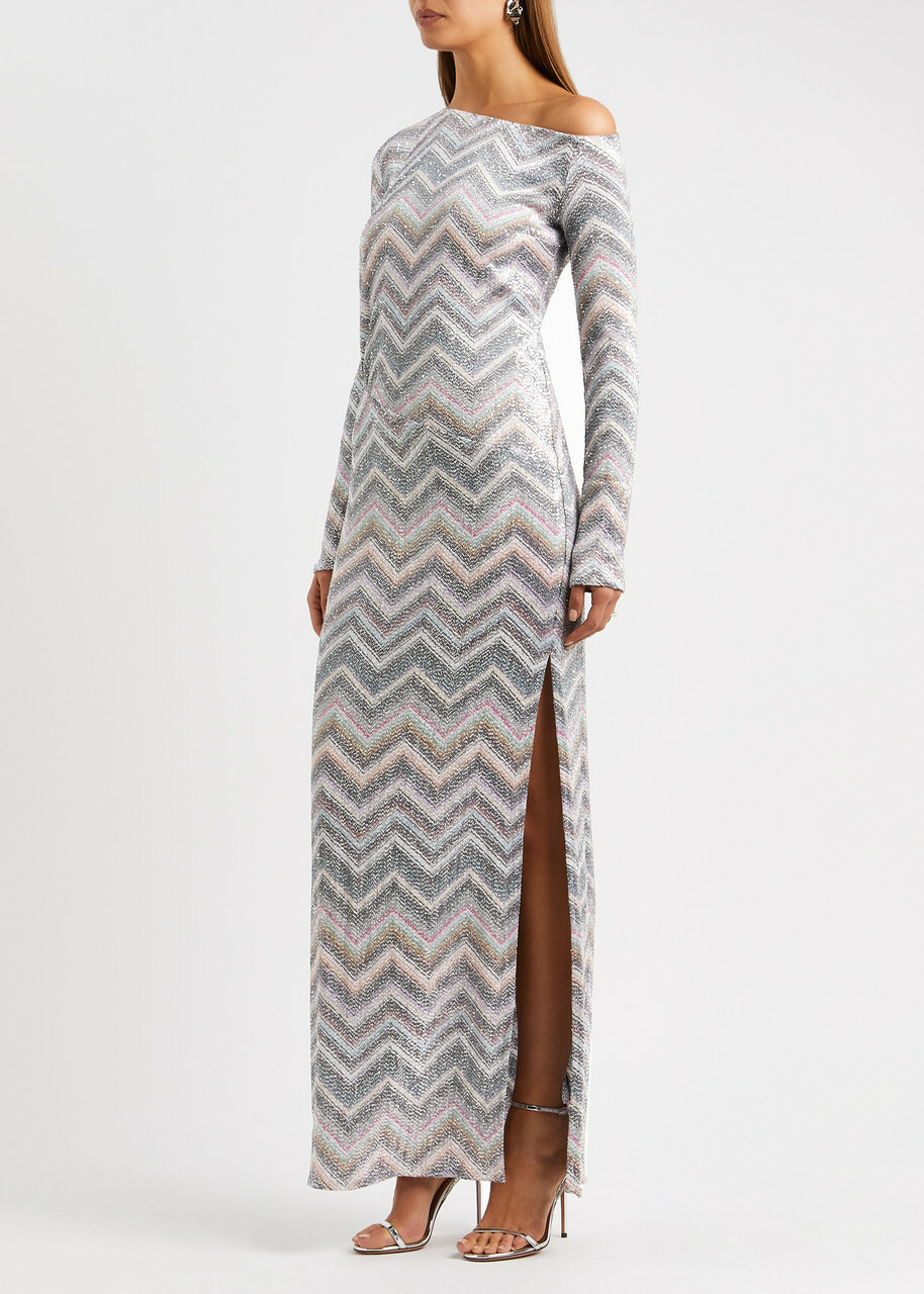 Missoni Zigzag Sequin-embellished Knitted Maxi Dress Multicoloured Missoni