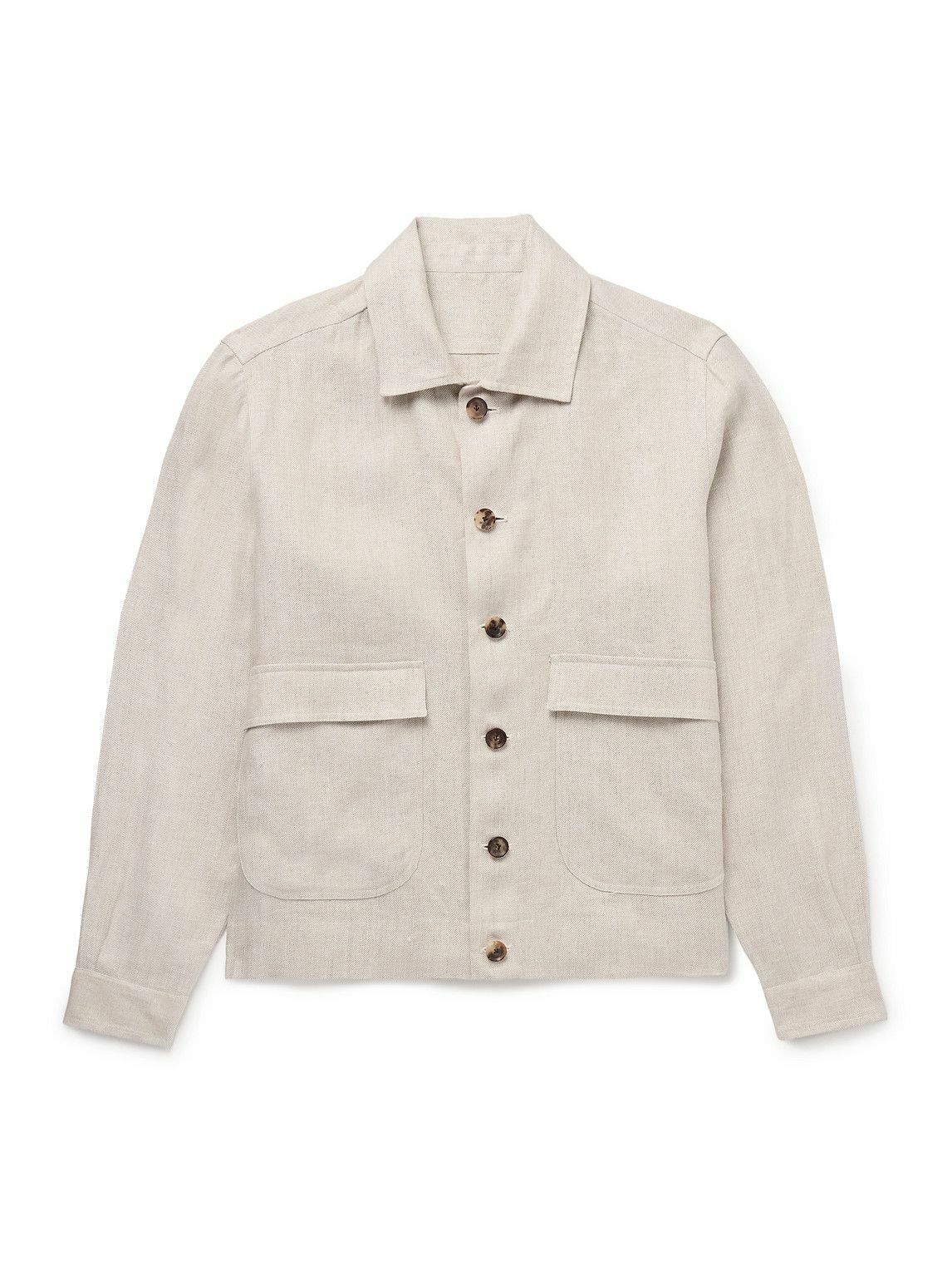 De Petrillo - Linen-Twill Overshirt - Neutrals De Petrillo