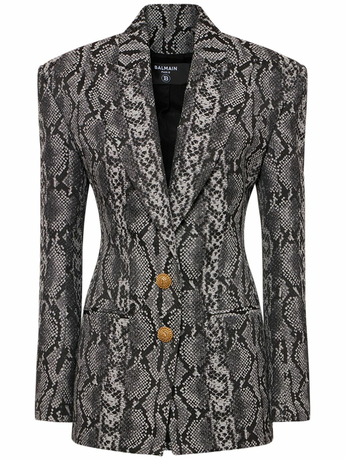 BALMAIN - Python Single Breast Fitted Jacket Balmain