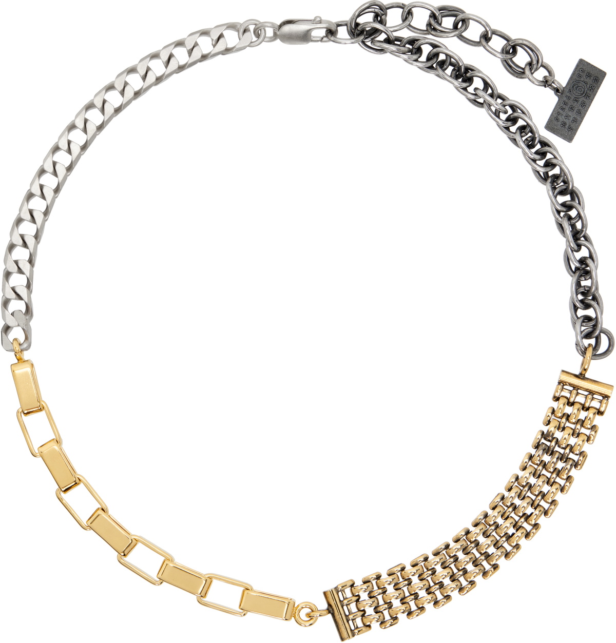 MM6 Maison Margiela Silver & Gold Mixed Chain Necklace MM6 Maison Margiela