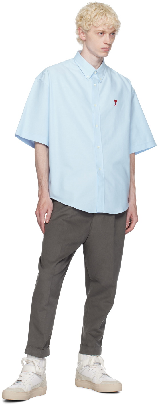 AMI Paris Gray Carrot Oversized Trousers AMI