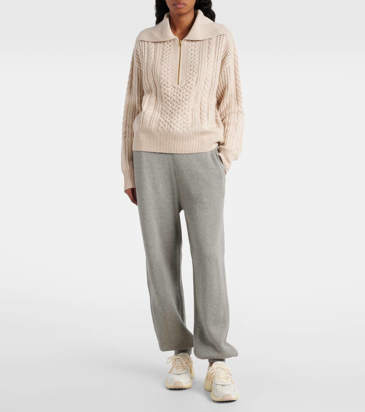 Varley Camello cable-knit half-zip sweater Varley