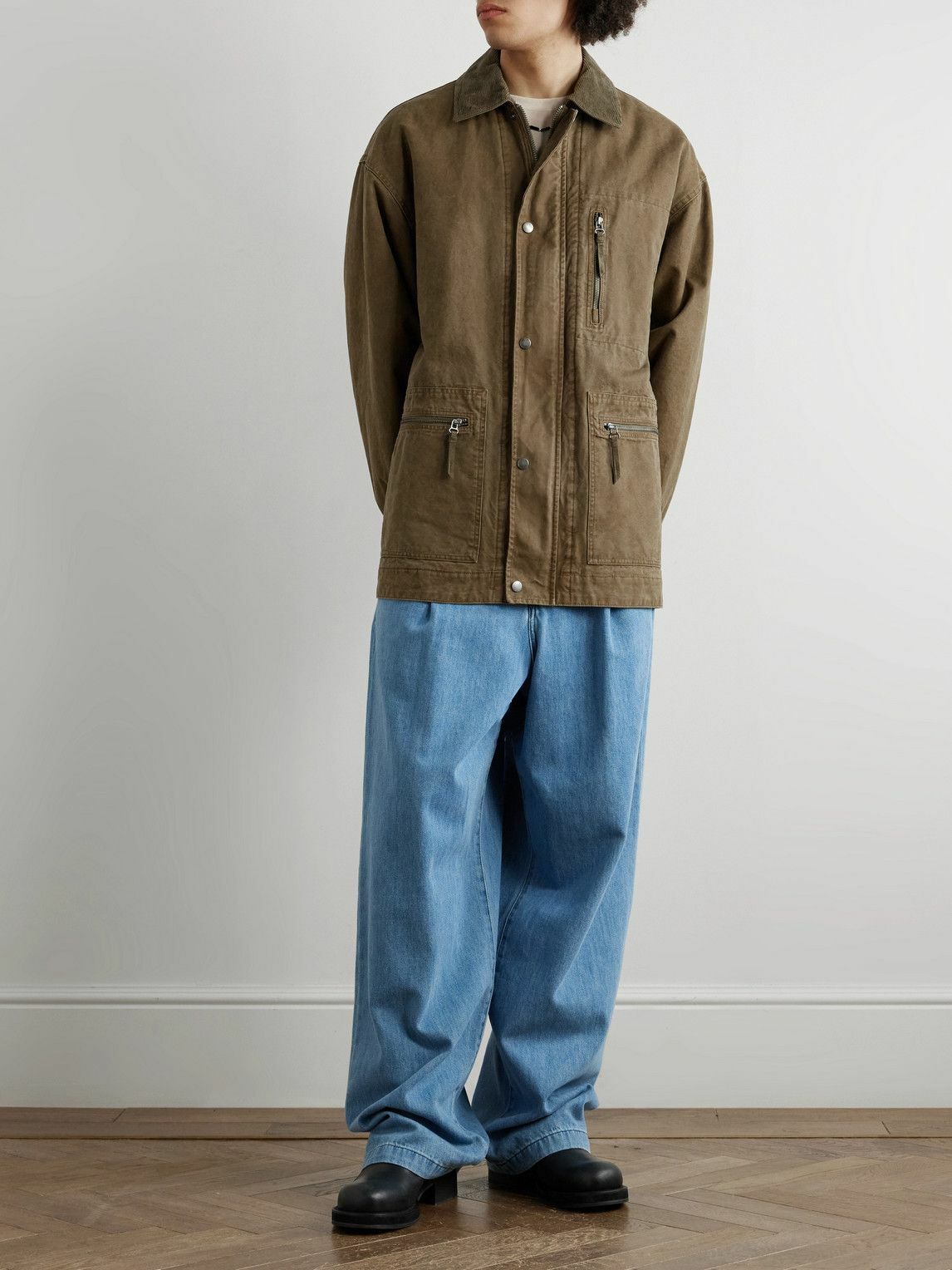 Marant - Kimel Corduroy-Trimmed Cotton-Canvas Field Jacket - Brown ...