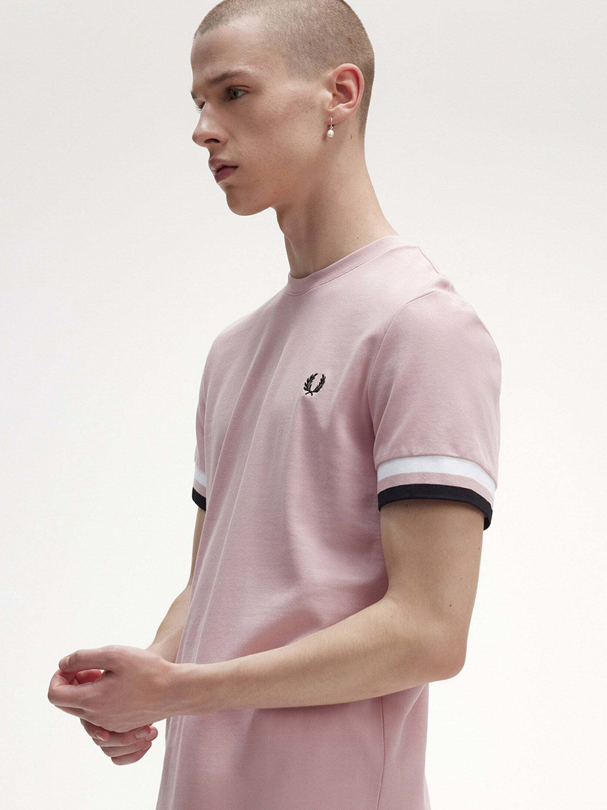 Fred Perry T Shirt Pink Mens Fred Perry