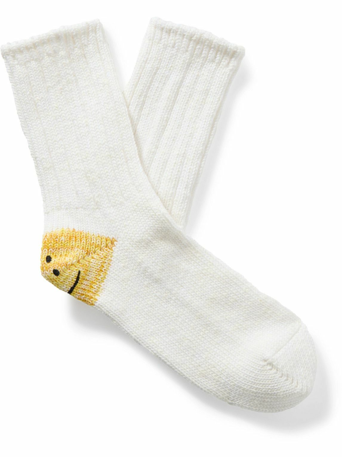 KAPITAL - Intarsia Ribbed Cotton-Blend Socks KAPITAL