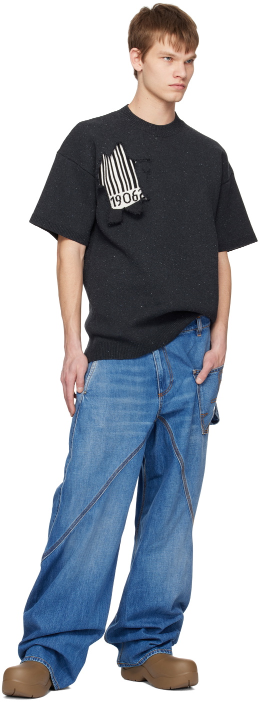 JW Anderson Gray Barcode Sweater JW Anderson